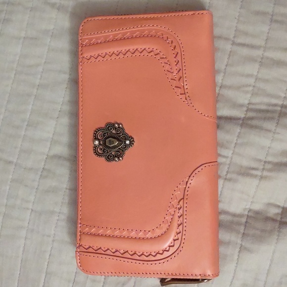Anna Sui | Bags | Anna Sui Large Wallet Coral Pink | Poshmark